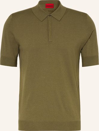 HUGO BOSS Hugo Strick-Poloshirt San Peter gruen