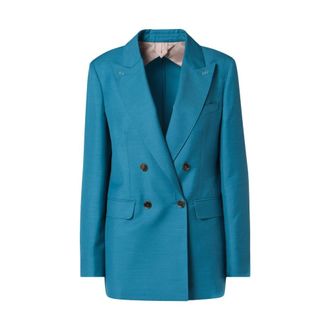 Max Mara Zweireihiger Blazer - - Jackets - Damen - Blau - XS