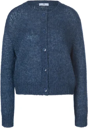 Peter Hahn Strickjacke überschnittener Schulter Peter Hahn blau