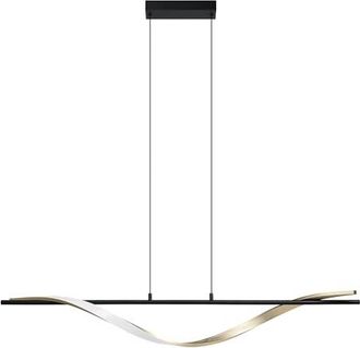 Eglo LED H&auml;ngelampe Conaprato, Esstisch Pendelleuchte dimmbar mit Fernbedienung, Deckenlampe h&auml;ngend, Esszimmerlampe aus Metall in Schwarz und Messing, war