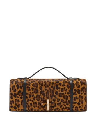 Malone Souliers pochette May &agrave; imprim&eacute; l&eacute;opard - Marron