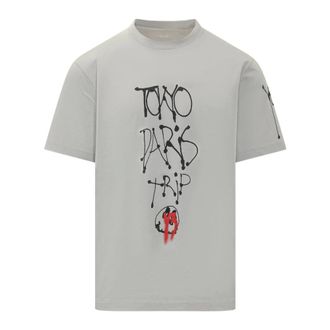 Yohji Yamamoto Homme, Tops, Gris, Taille: S Tee Manches Courtes Graphic Chito City