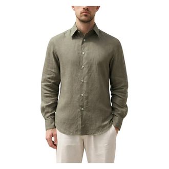 Xacus Homme, Chemises, Vert, Taille: XL Chemise en lin coupe droite