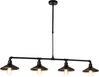 QAZQA Laser hl - Suspension réglable - 4 lumière - l 1300 mm - Noir - Industriel, Classique/Antique, Rustique - éclairage intérieur - Salon - Qazqa