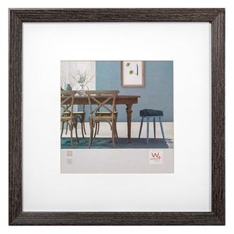Walther Design Bilderrahmen dunkelgrau 30 x 30 cm mit Passepartout, Fiorito Holzrahmen EF330D