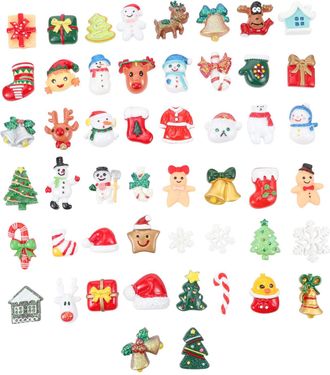 Hemobllo Harz-weihnachtsanhänger DIY Flat Back Charms Bastelverzierungen Weihnachtsschmuck Für Scrapbook-Verzierungen Und Albumdekorationen