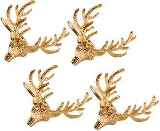 Hemobllo Elchkopf Serviettenschnallen 4 St&uuml;ck aus Langlebiger Legierung f&uuml;r Weihnachts und Partydeko Geeignet f&uuml;r Festliche Tische und Besondere Anl&auml;sse