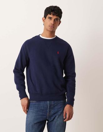 Polo Ralph Lauren Sweat ras de cou &agrave; logo embl&eacute;matique - Bleu marine