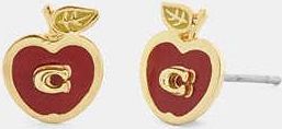 Coach Signature Apple-Ohrringe mit Nieten f&uuml;r Frauen in Rot | >