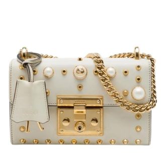 Gucci Sac bandouli&egrave;re vintage Gucci doccasion orn&eacute; de perles - Femme - Pre-owned - Blanc - Taille: ONE Size