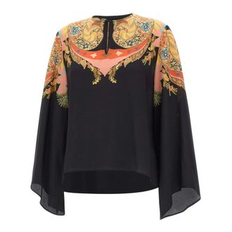 Etro Femme, Blouses et Chemises, Multicolore, Taille: 36 FR Chemisier en Soie avec Imprim&eacute; Cachemire Floral Plac&eacute;
