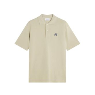 Maison Kitsun&eacute; Homme, Tops, Beige, Taille: S Fox Head Comfort Polo - Taille: S,Couleur: 0447 - Lilac Powder