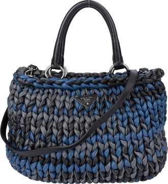 Prada Crossbody Bags - Prada Tricolor Braided Leather City Handbag - Gr. unisize - in Schwarz - für Damen