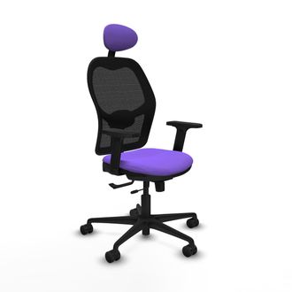 Piqueras y Crespo B&uuml;rostuhl mit Kopfst&uuml;tze Jorquera mit 2D-Armen, h&ouml;henverstellbarer Lendenwirbelst&uuml;tze und festem Kopfteil, ausgestattet mit Syncro/Traslack. Schwarz/L