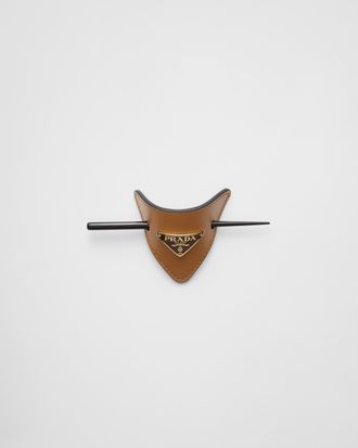 Prada Haarklammer aus Leder