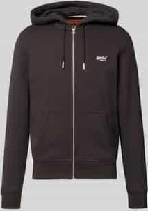 Superdry Sweatjacke mit Kapuze und Logo-Stitching