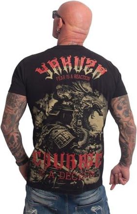 Yakuza T-shirt Courage Regular pour homme, Noir, XXL