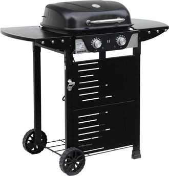 Sweeek Barbecue &eacute;lectrique noir 2 br&ucirc;leurs. acier &eacute;maill&eacute; 2300 W. L 100 x P 61 x H 121.5 cm