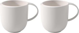 Villeroy & Boch Tasse &Agrave; Anse Newmoon, Tasse Moderne Pour Le Th&eacute; Et Le Caf&eacute;, 310 Ml, Porcelaine Premium, Blanche, Adapt&eacute;e Au Lave-Vaisselle, 1 Pi&egrave;ce (1 Pack) (Lot de 2