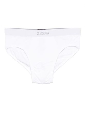 Ermenegildo Zegna slip &agrave; taille logo - 105|white