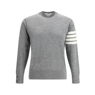 Thom Browne Gestreifter Wollpullover - - Knitwear - Herren - Grau - XL