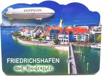 Generic Friedrichshafen Bodensee Holz 2D Magnet 10 cm Souvenir Germany