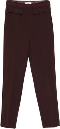 Elisabetta Franchi Femme, Pantalons, Brun, Taille: 42 FR Pantalons &agrave; pli marqu&eacute;