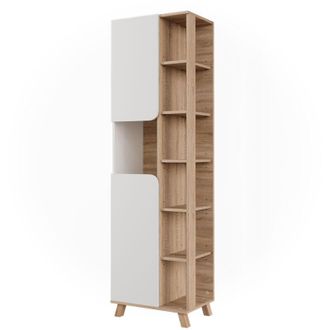 Vicco Meuble salle de bain Karen, Sonoma/blanc, 50x175cm avec 2 portes