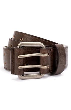 CAT Caterpillar Ceinture à double broche pour homme 38 mm, marron, 32