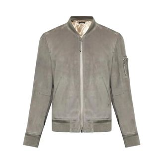 Tom Ford Homme, Vestes, Gris, Taille: L Bomber en Daim Fin
