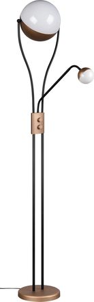 Trio Leuchten LED Stehleuchte Chris 478310265, Metall Coffee, Kunststoff wei&szlig;, inkl. 18 Watt LED, dimmbar, Flexarm, getrennt schaltbar