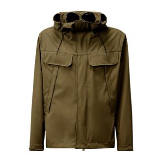 C.P. Company Gr&uuml;ne Goggle Jacke mit Versteckter Brille - - Jackets - Herren - Braun - XL