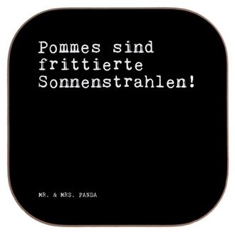 Mr. & Mrs. Panda Tischuntersetzer Pommes sind frittierte Sonnenstrahlen!... - Geschenk, Coaster, Sonne Spruch. Freundin, Untersetzer f&uuml;r Gl&auml;ser, Frites, Tassenunterset