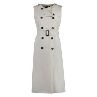 Moorer Stylischer Techno Fabric Trench Coat - - Coats - Damen - Beige - XS