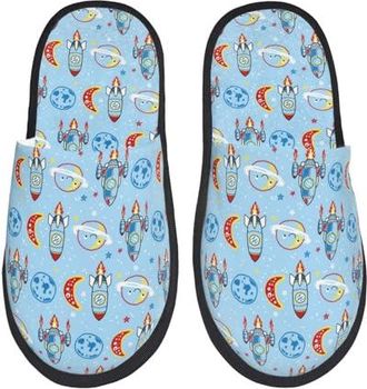 Generic Peluche Pantoufles Fus&eacute;e de dessin anim&eacute; avec impression spatiale Antid&eacute;rapant Chaussons en Peluche Confortable Classiques Chausson Maison Ext&eacute;rieur H