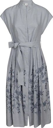 Eleventy Femme, Robes, Gris, Taille: 36 FR Chemisier Lino Ricamato