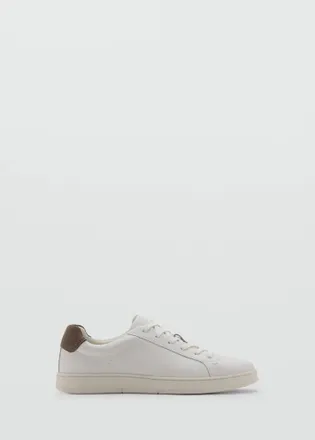 Mango Baskets cuir empi&egrave;cement contrastant blanc - Homme - 39 - MANGO MAN