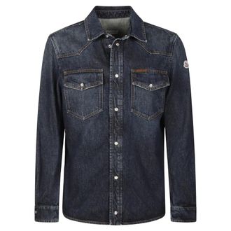 Moncler Veste Chemise en Denim - Homme - Chemises - Bleu - Taille: S