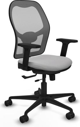 Piqueras y Crespo Drehstuhl mit 2D-Armen, h&ouml;henverstellbare Lendenwirbelst&uuml;tze, ausgestattet mit Syncro/Traslack und Schaumstoff, Rollen mit 65 mm Nylon, Grau/Hellgrau