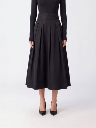 Elisabetta Franchi Jupe midi &eacute;vas&eacute;e en cr&ecirc;pe &agrave; taille haute