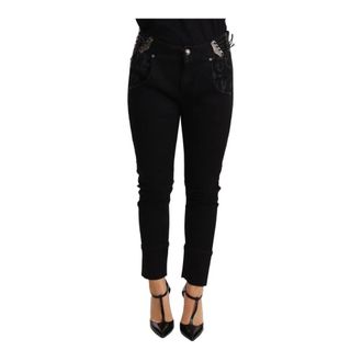 Ermanno Scervino Chice- eng anliegende schwarze Baumwollhose mit niedriger Taille - - Jeans - Damen - Schwarzk - W26