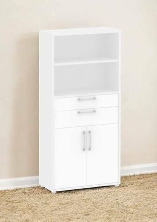 Dmora Kommode Ludivine, Wohnzimmerbuffet, Wohnzimmer-Sideboard, Moderne K&uuml;chen-Speisekammer, 89x40 h186 cm, Wei&szlig;