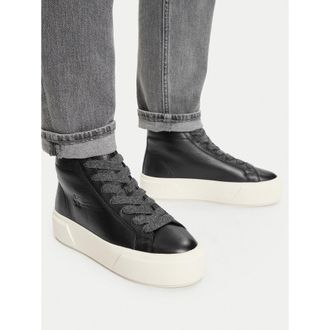 Calvin Klein Sneakers Calvin Klein Flatform Mid Laceup Lth Wl HW0HW03230 Schwarz