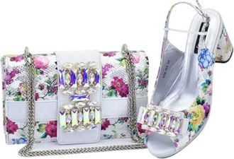 Generic Ensemble de chaussures et sacs pour femme en provenance dItalie Chaussures de mariage avec sac et chaussures, Argenté., 42.5 EU