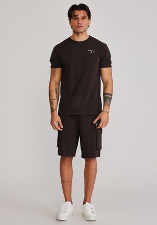Siksilk Herren Braun T-Shirt und Shorts Set XXL
