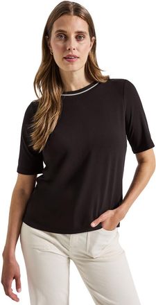 Street One Damen 3227536 Shirt Mit Rippdetail, Deep Roast Brown, 44 EU