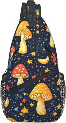 Generic Sacoche Homme Bandouliere Champignon Sewant de dessin anim&eacute; L&eacute;ger Sling Bag R&eacute;glable Sac &agrave; Dos De Voyage pour Randonn&eacute;e Voyage &eacute;cole