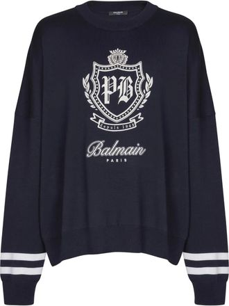Balmain pull à rayures - Bleu