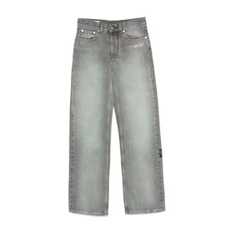 Off-white Femme, Jeans, Gris, Taille: W25 Jean Droit D&eacute;lav&eacute;