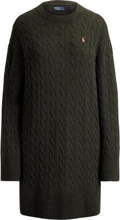 Polo Ralph Lauren Robe droite en maille torsad&eacute;e - Femme - Robes - Vert - Taille: 38 FR